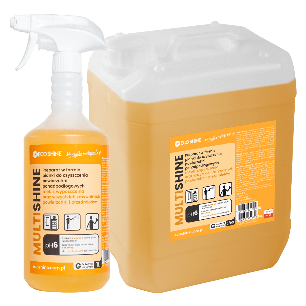 ECO SHINE MULTISHINE 5L Preparat o uniwersalnym zastosowaniu do czyszczenia ponad 20 powierzchni
